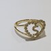14k Yellow Gold Letter S Initial Heart Ladies Ring With White - Etsy
