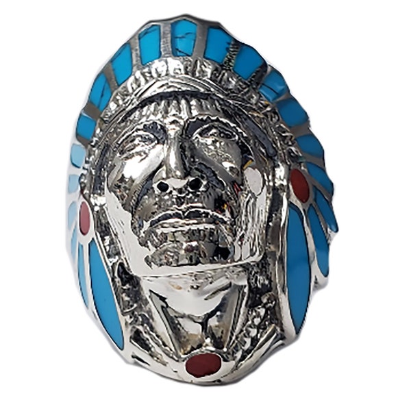 Turquoise Indian Head Ring - Etsy