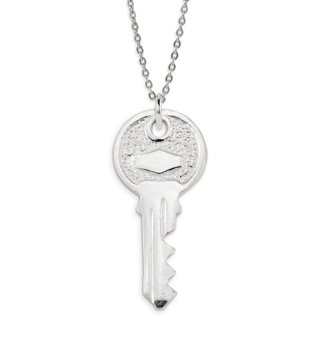 Solid .925 Sterling Silver Modern Key Pendant Charm - Etsy