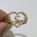 14k Yellow Gold Letter S Initial Heart Ladies Ring With White - Etsy