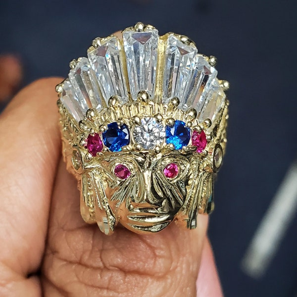 14k Indian Head Ring - Etsy