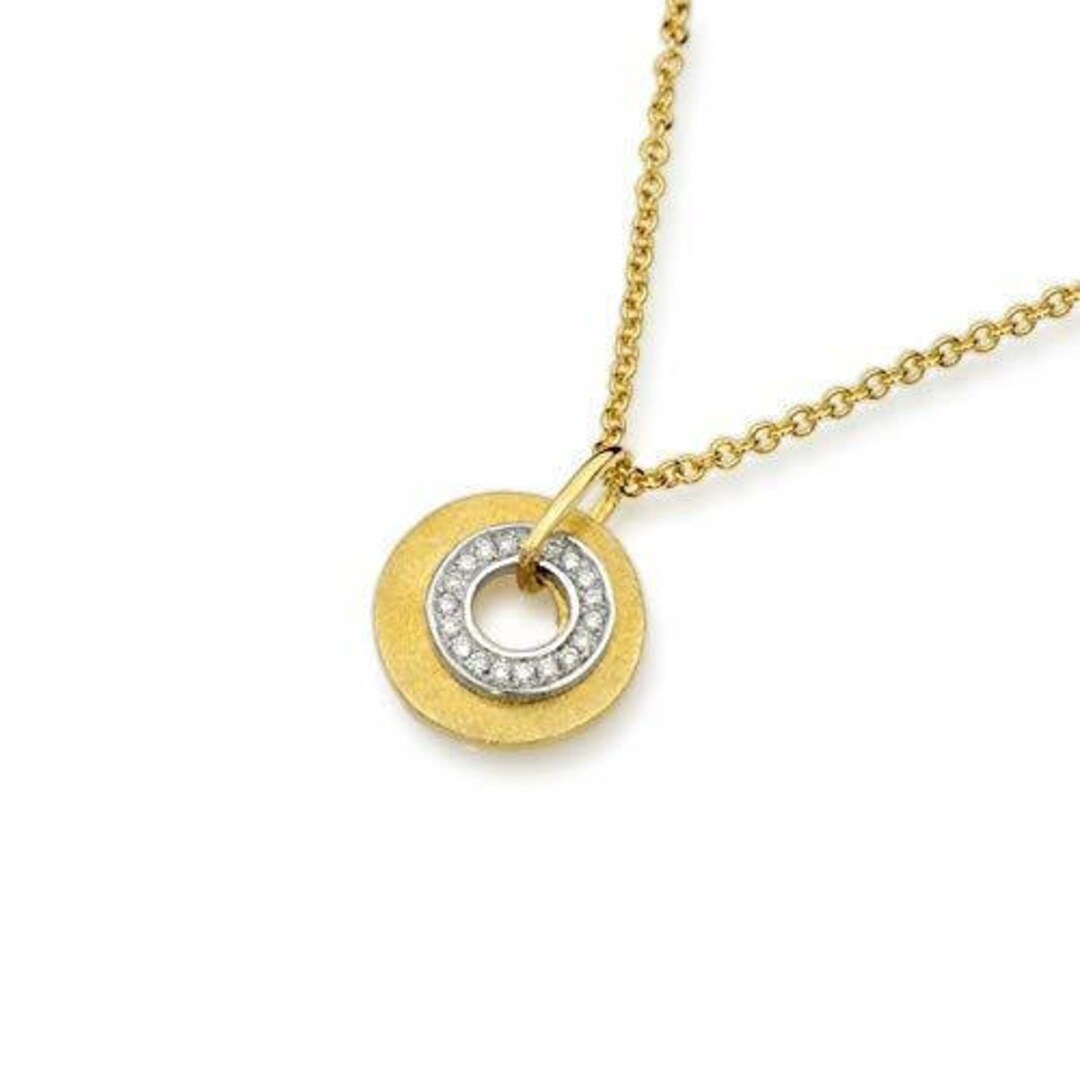 Solid Gold Diamond Spinner Circles Pendant With 0.10 Carats of Diamonds ...
