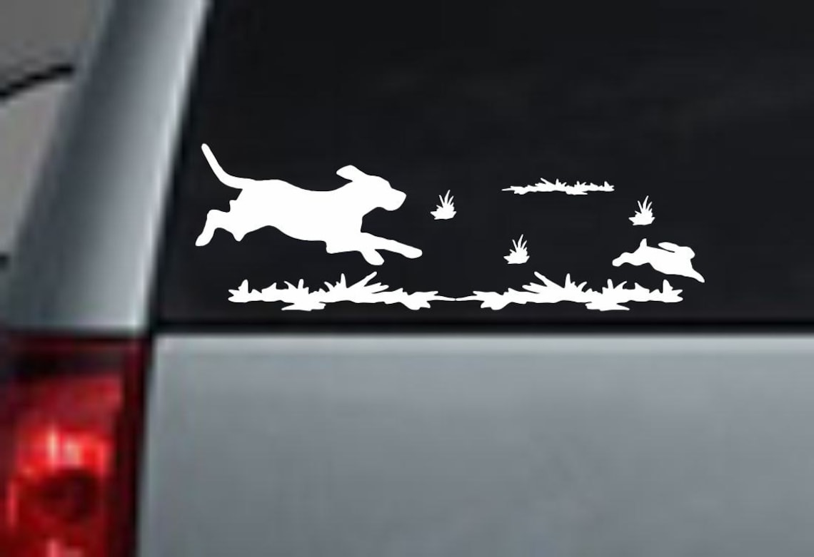 6" Vinyl Beagle Hunter Decal - Rabbit Hunt With Beagles - Made in the ...