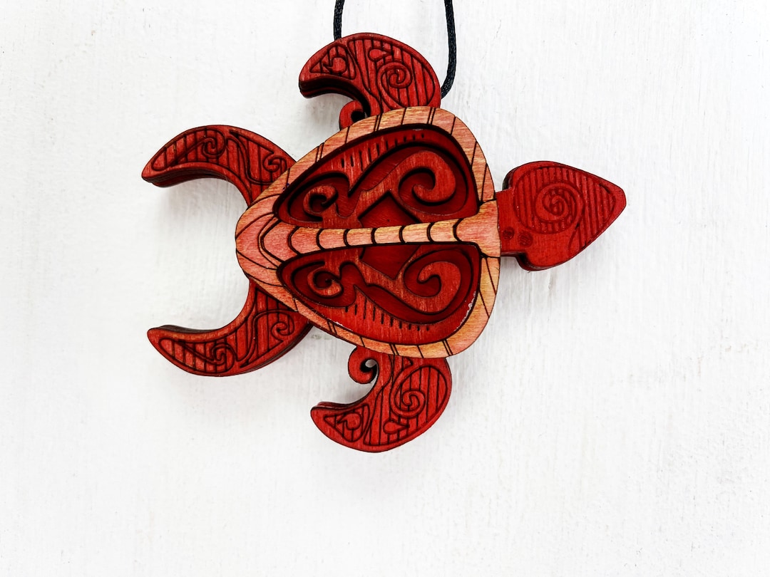 Red Honu Turtle Ornament - Hawaiian Symbol of Wisdom and Good Luck - Etsy