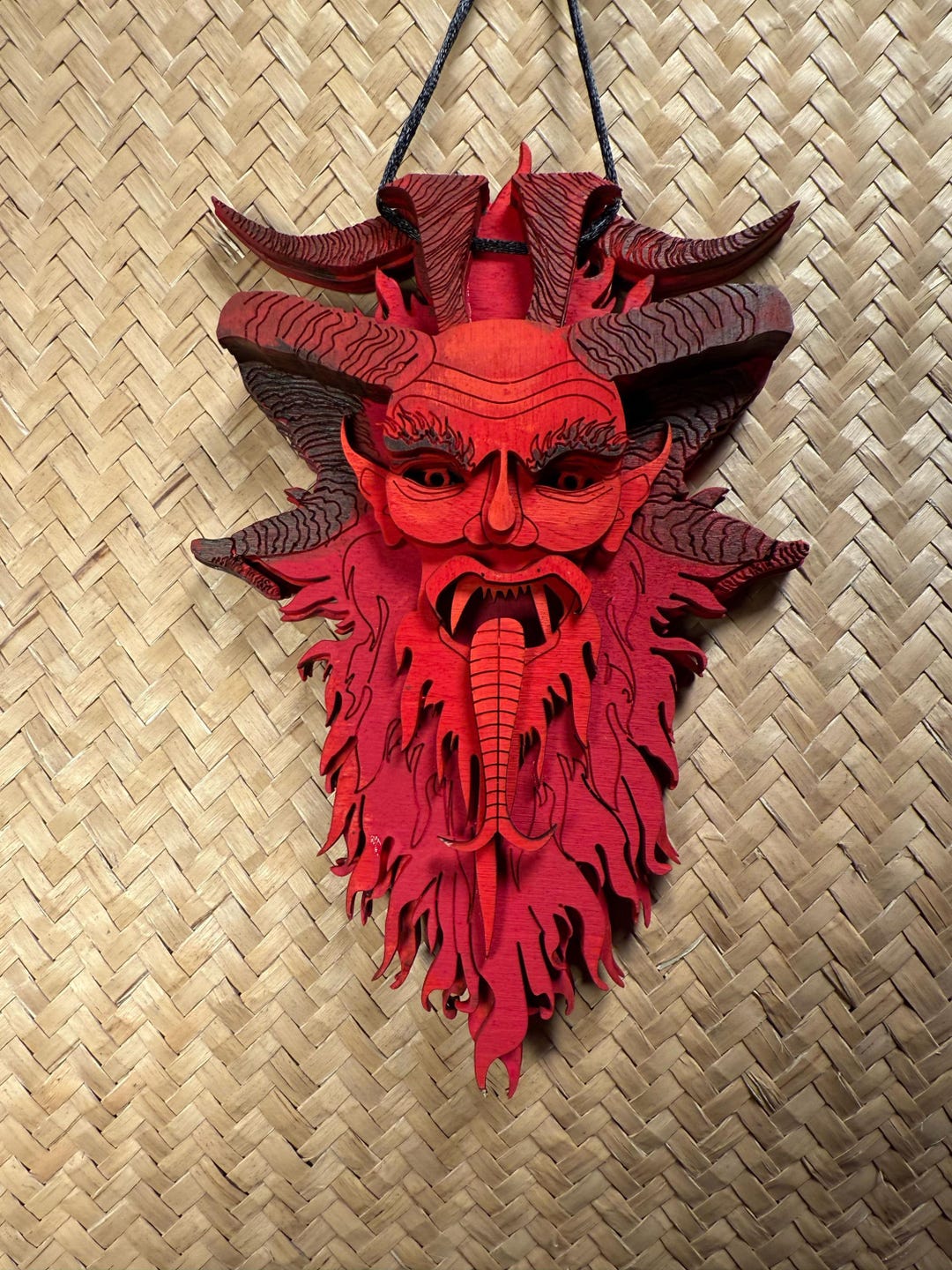 Wooden Red Krampus Ornament 6" - Etsy