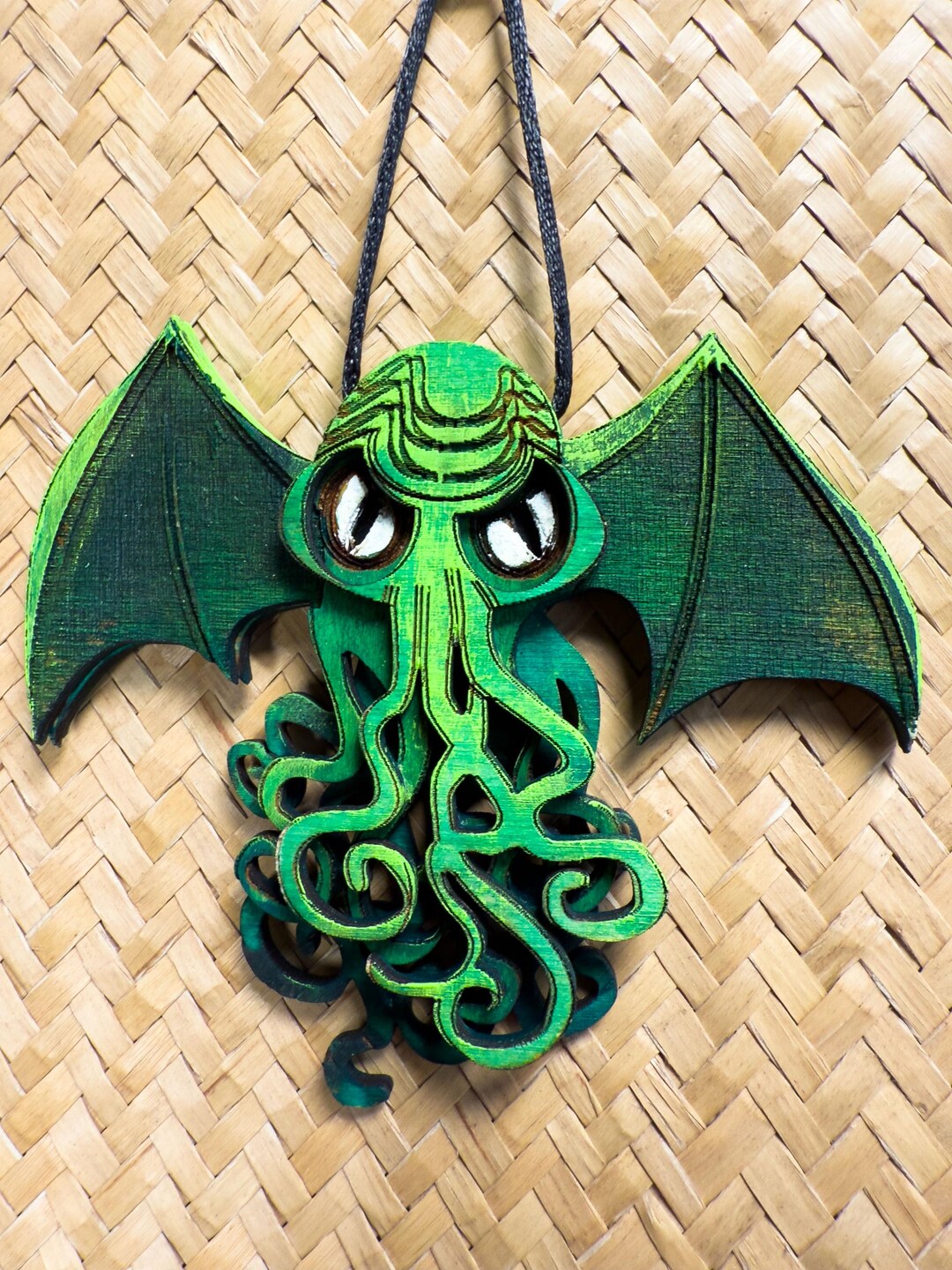 Cthulhu Ornament - Wood Painted With Acrylic- Old Ones Decor - Etsy