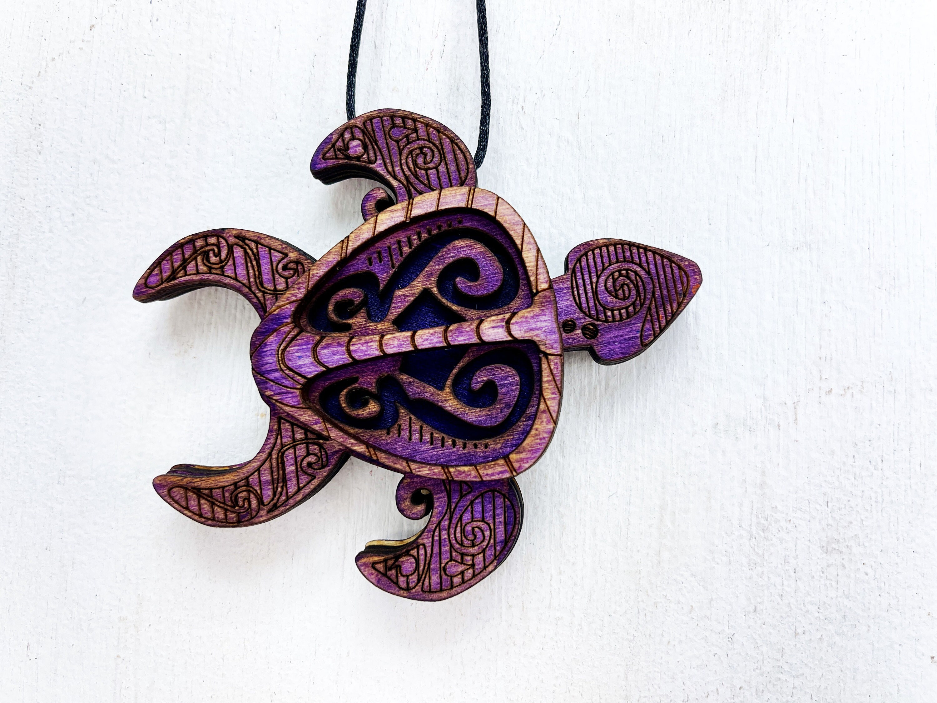 Purple Honu Turtle Ornament - Hawaiian Symbol of Wisdom and Good Luck ...