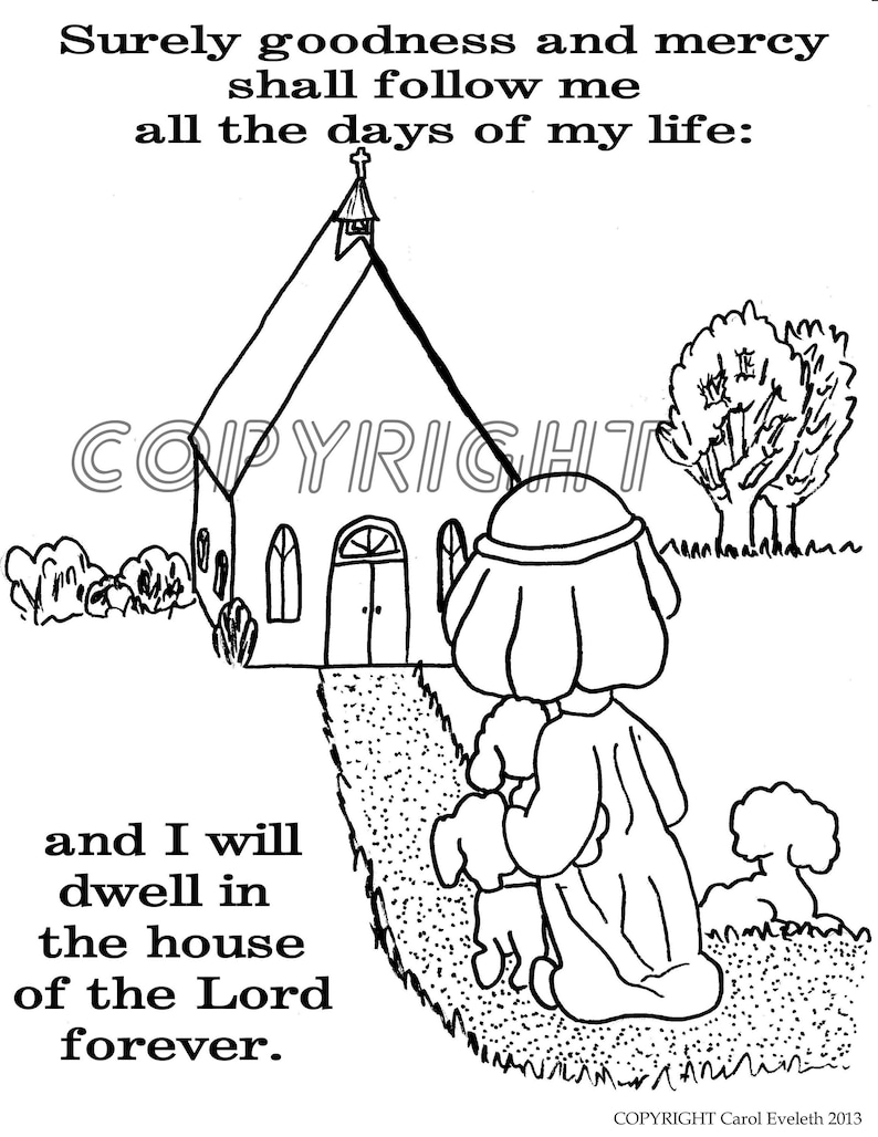 Psalm 23, Coloring Pages, Bible Memory, Shepherd and Sheep - Etsy