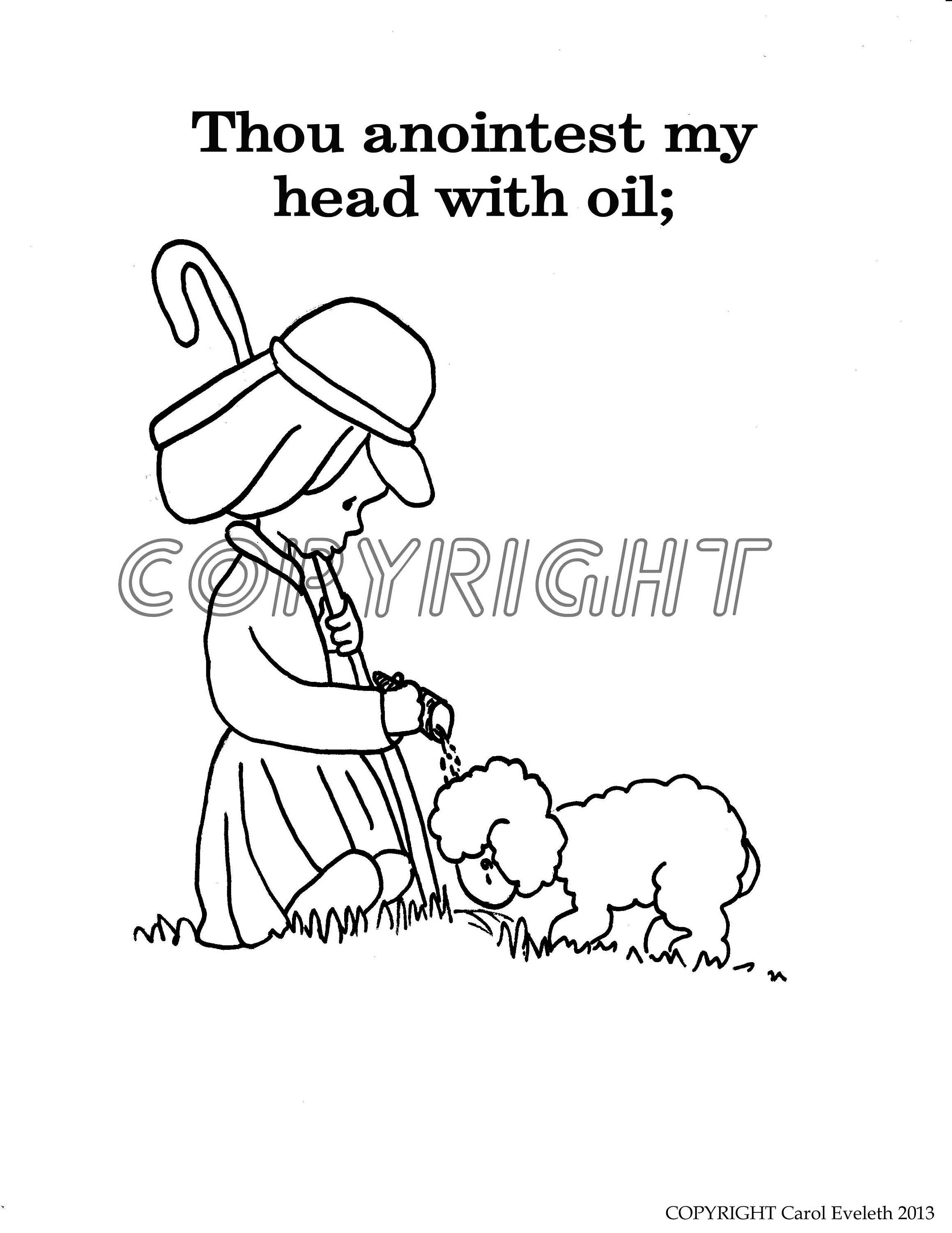 Psalm 23, Coloring Pages, Bible Memory, Shepherd and Sheep - Etsy