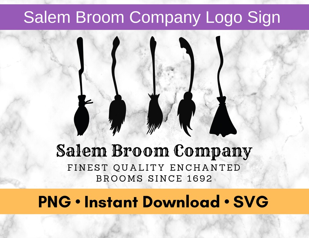 Salem Broom Company Sign Silhouette PNG and SVG Files, Printable Cut ...
