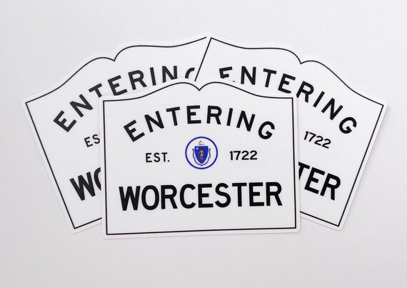Entering Worcester Massachusetts Town Sign Sticker | Etsy