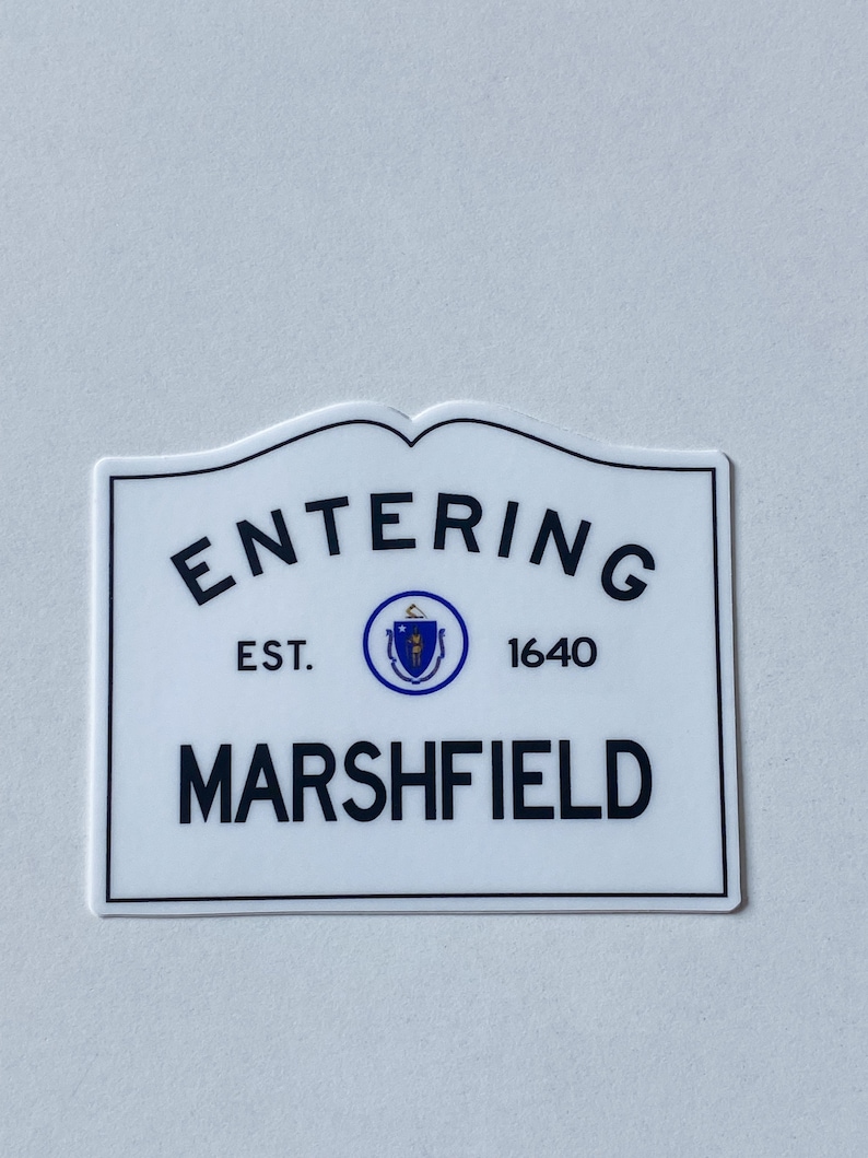 Entering Marshfield Massachusetts Town Sign Sticker - Etsy