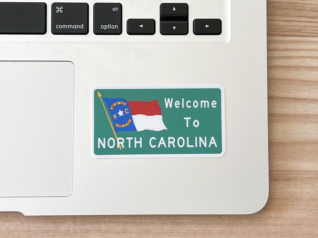 North Carolina State Sign Sticker, Ashville Wedding Favor, OBX Welcome ...