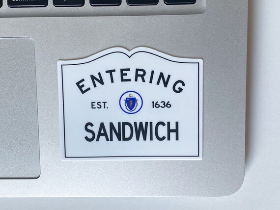 Entering Sandwich Massachusetts Town Sign Sticker - Etsy
