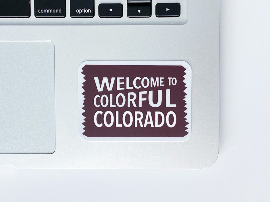 Welcome to Colorful Colorado Sign Sticker, Rocky Mountain State Wedding ...