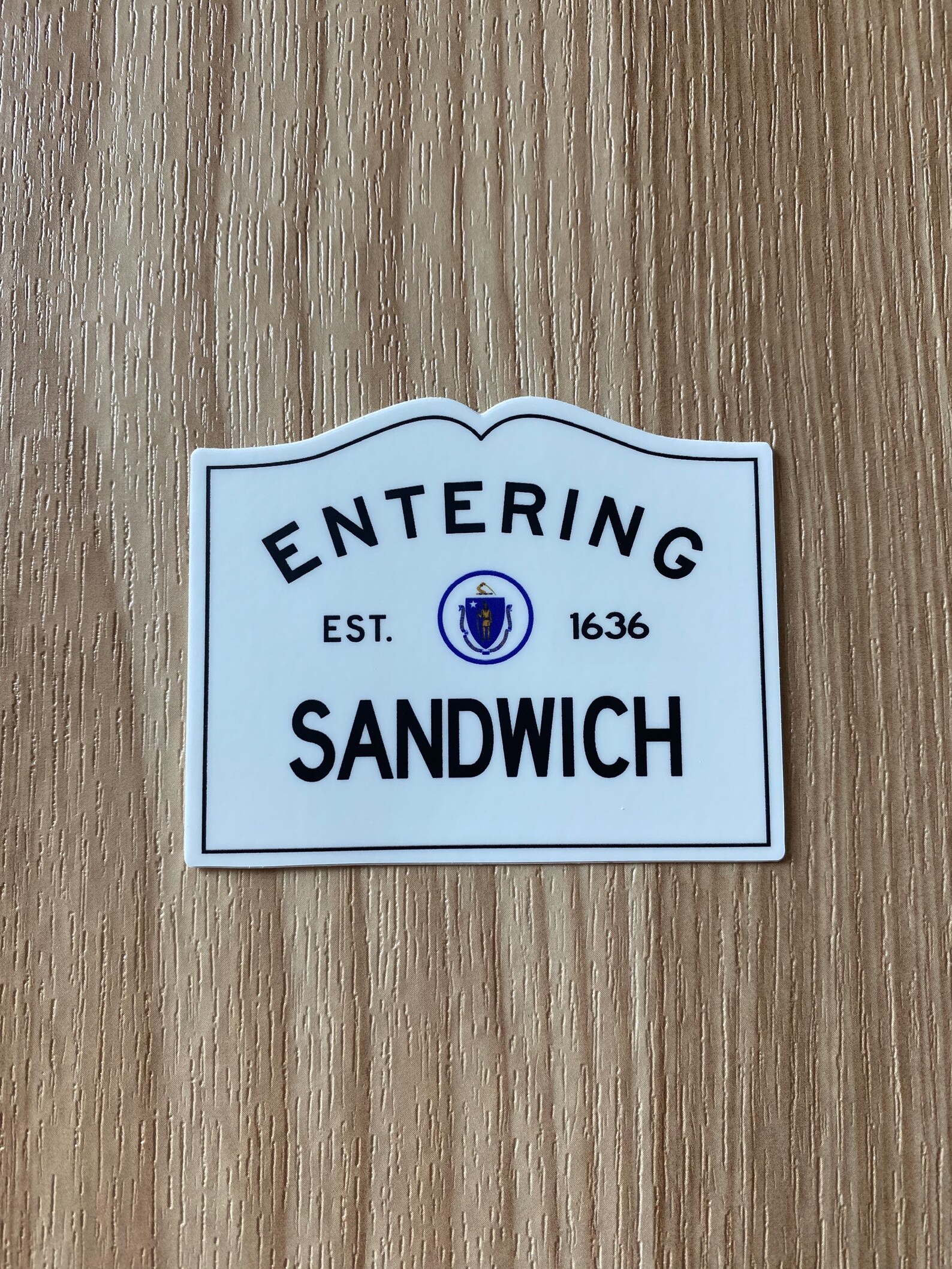 Entering Sandwich Massachusetts Town Sign Sticker - Etsy