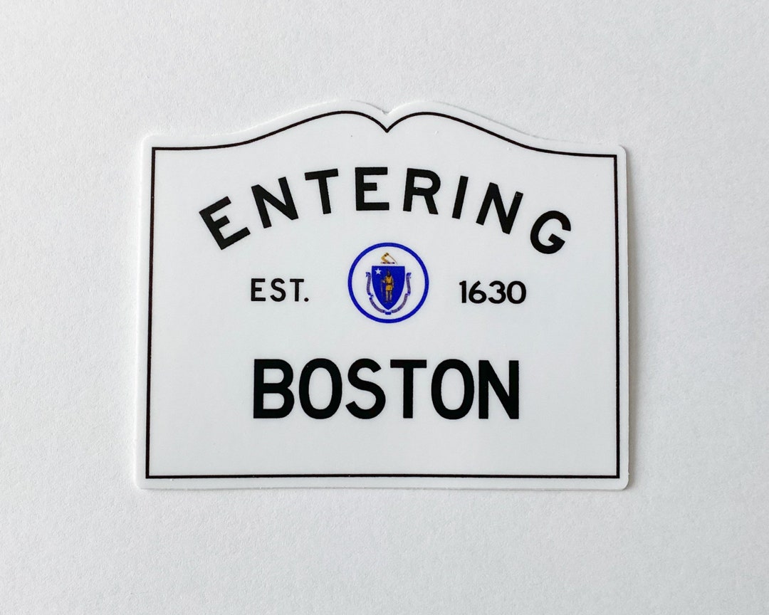 Boston Sticker Entering Boston Sign Massachusetts Gift - Etsy