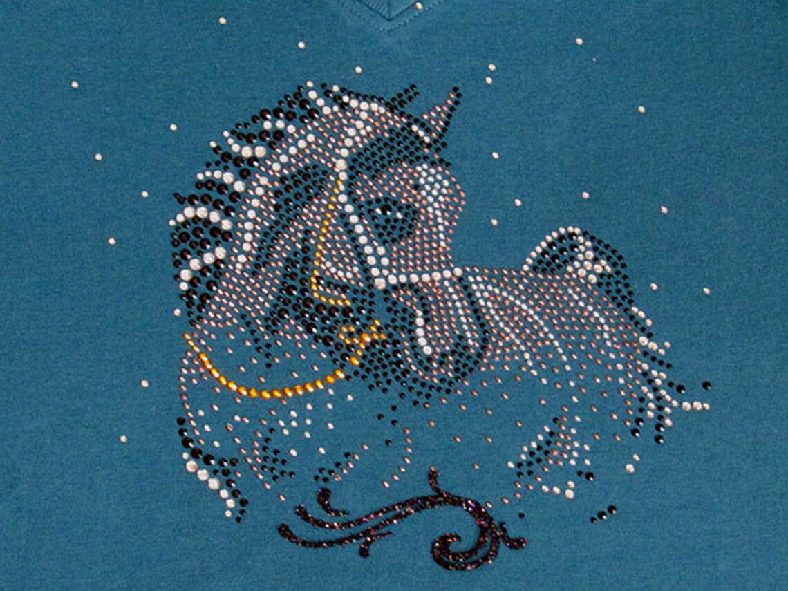 Rhinestone Horse Unique Custom Women's Cute Fun Glitter | Etsy