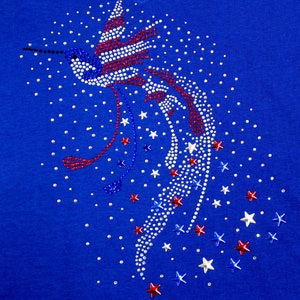 NEW Patriotic Hummingbird Royal Blue V-neck Ladies T Shirt | Etsy