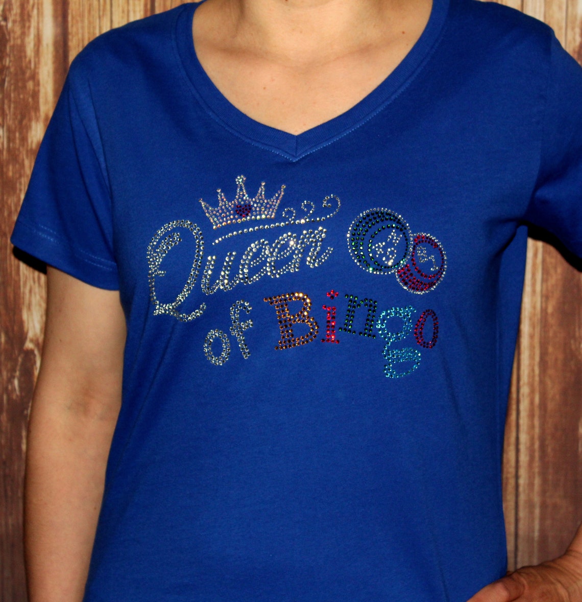 Rhinestone Queen Of Bingo Bling Ladies V neck T shirt Tee Etsy rhinestone-queen-of-bingo-bling-ladies-v-neck-t-shirt-tee-etsy
