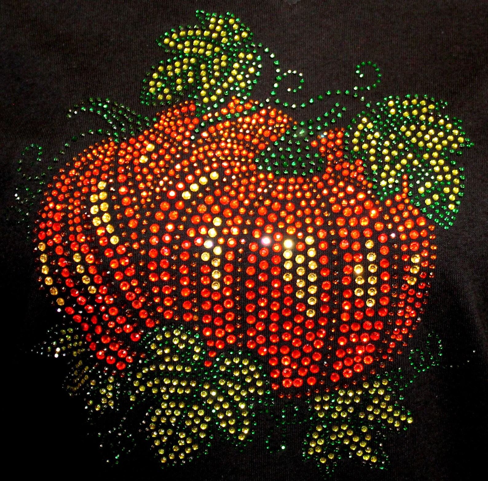 Rhinestone Double Pumpkins Bling Ladies Fall Thanksgiving Holiday Tee ...