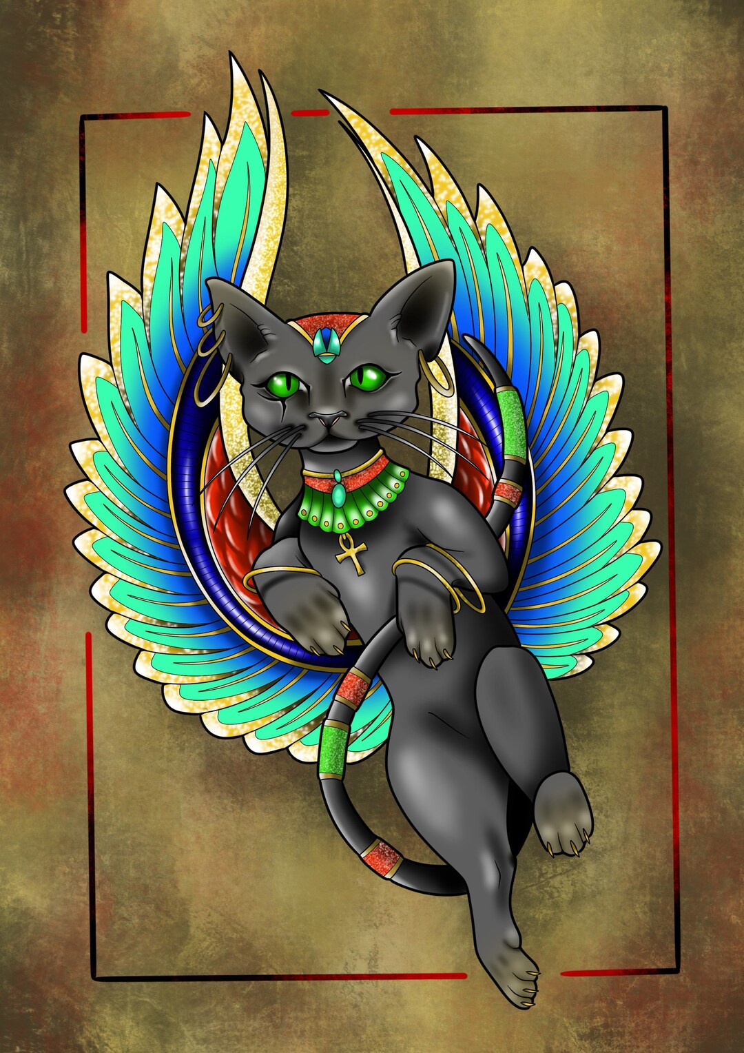 Egyptian Winged Sphinx Digital Download Print - Etsy