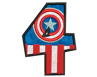 Number 4 Applique | Etsy