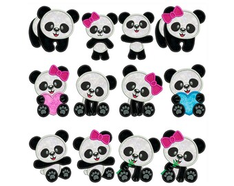 Panda Applique | Etsy