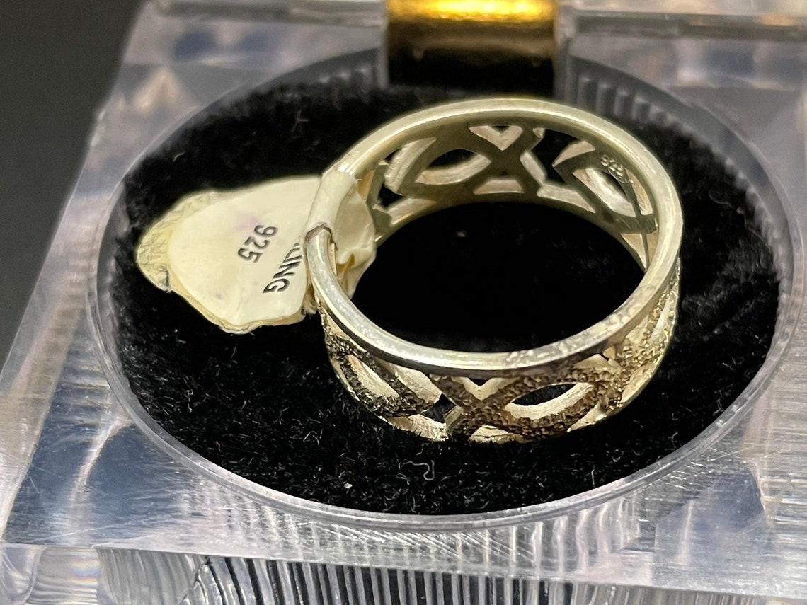Sterling Silver Ichthus Band Ring - Etsy