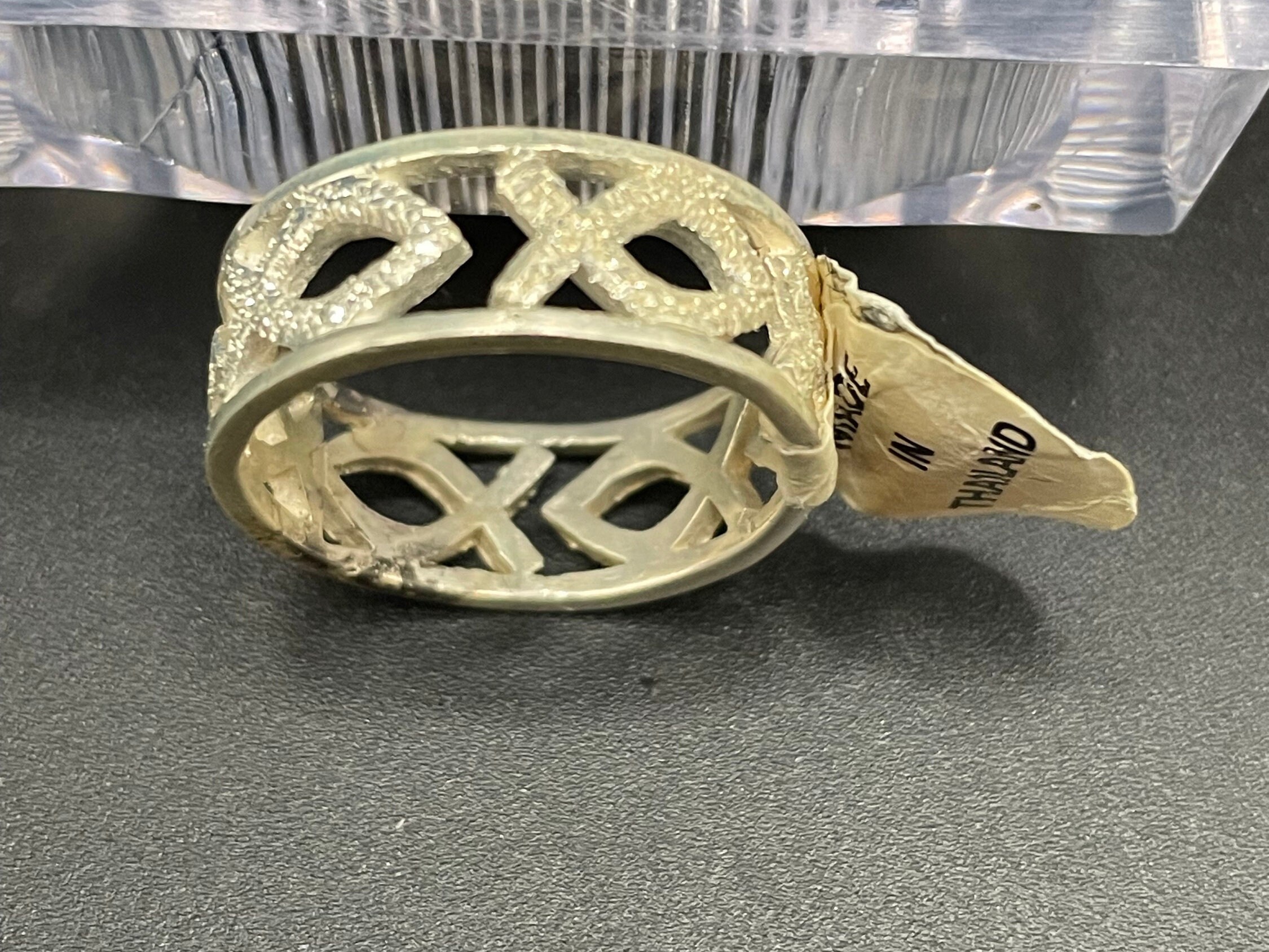 Sterling Silver Ichthus Band Ring - Etsy