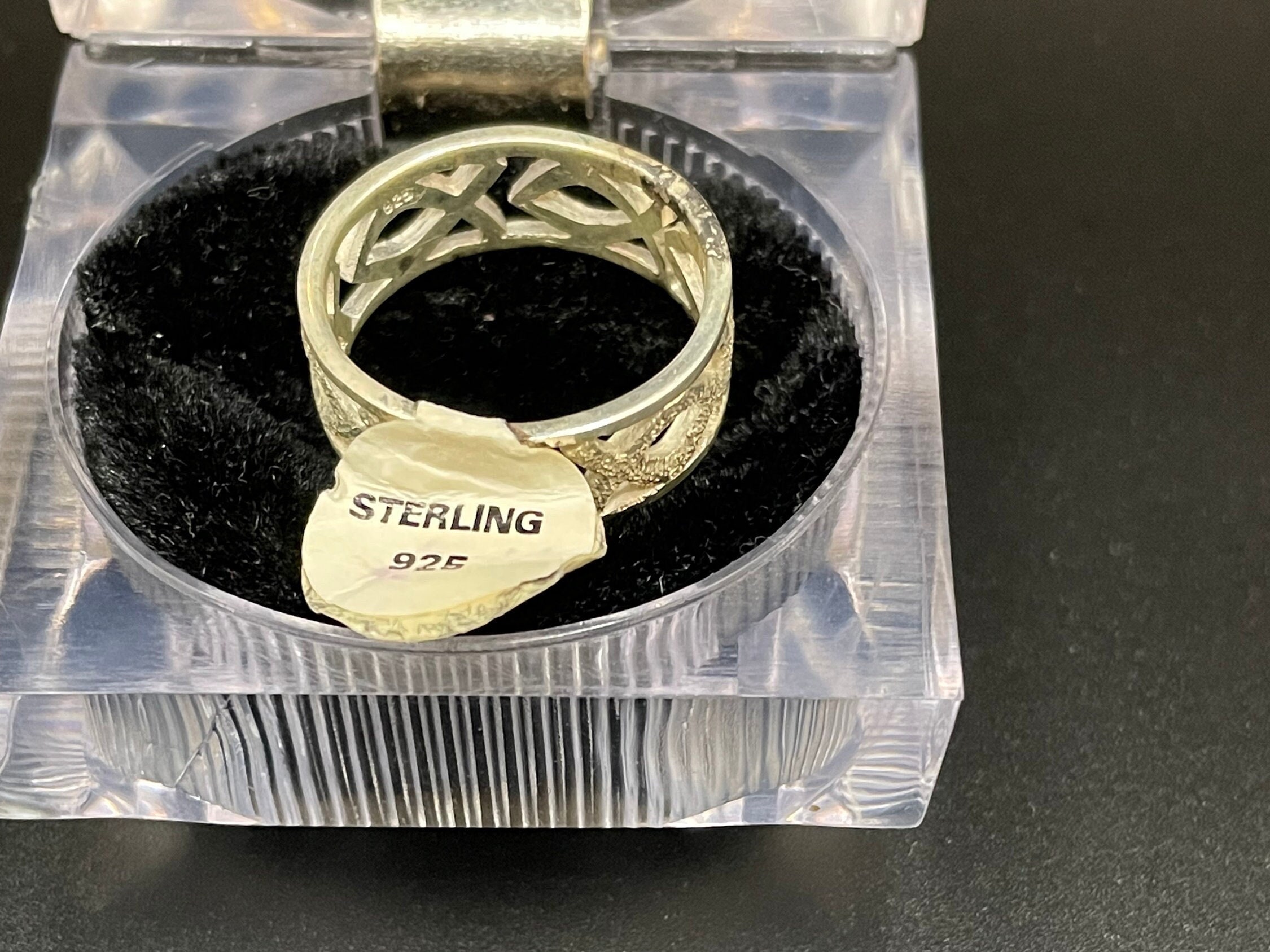 Sterling Silver Ichthus Band Ring - Etsy