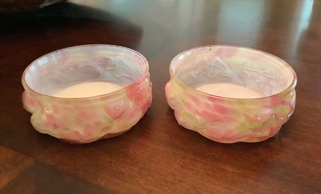 Two Northwood Ivy Mold Art Glass Bowls Spatterware - Etsy