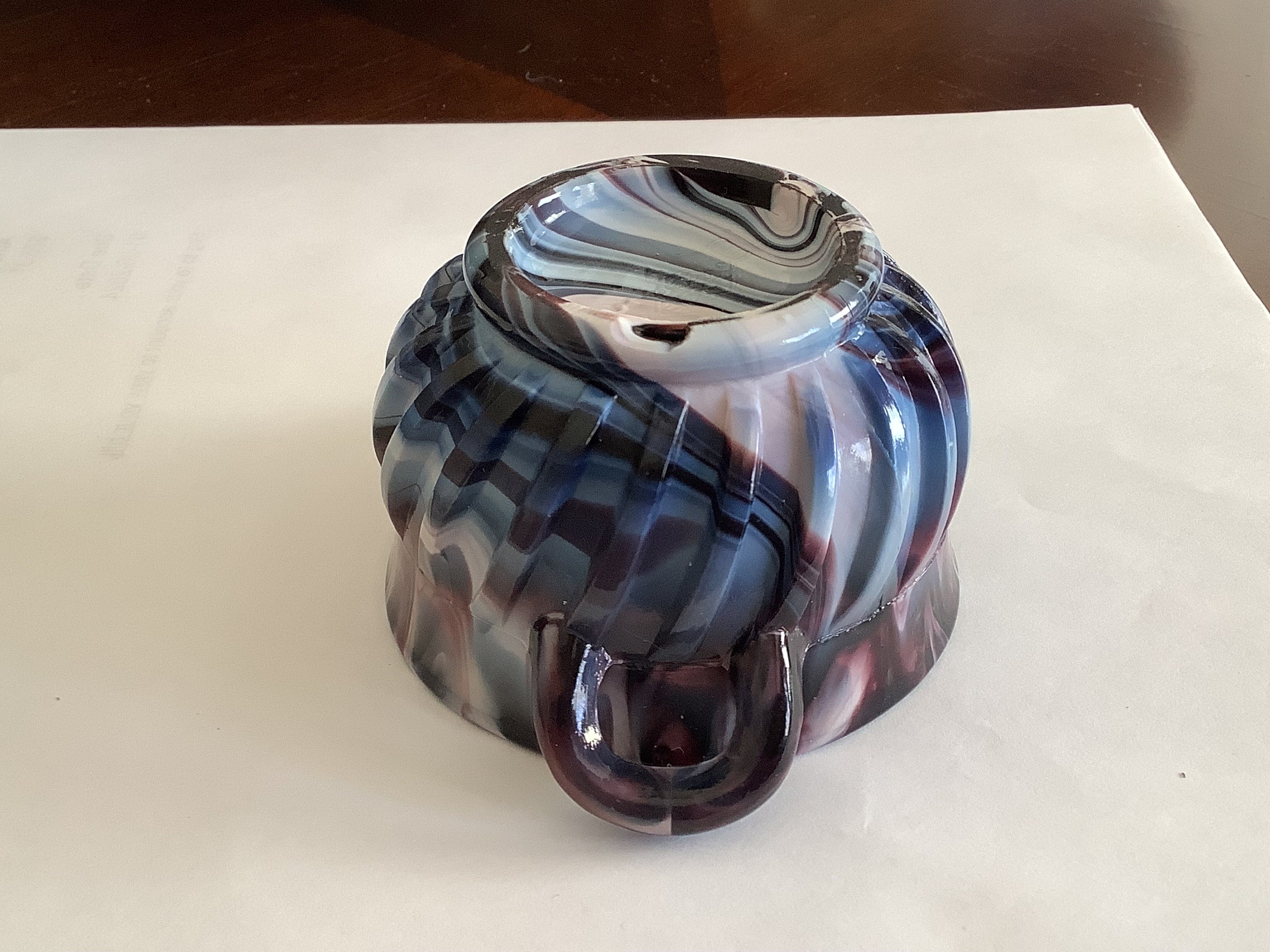Purple Slag by Sowerby Fancy Miniature Planter Master Salt Cellar Dip ...