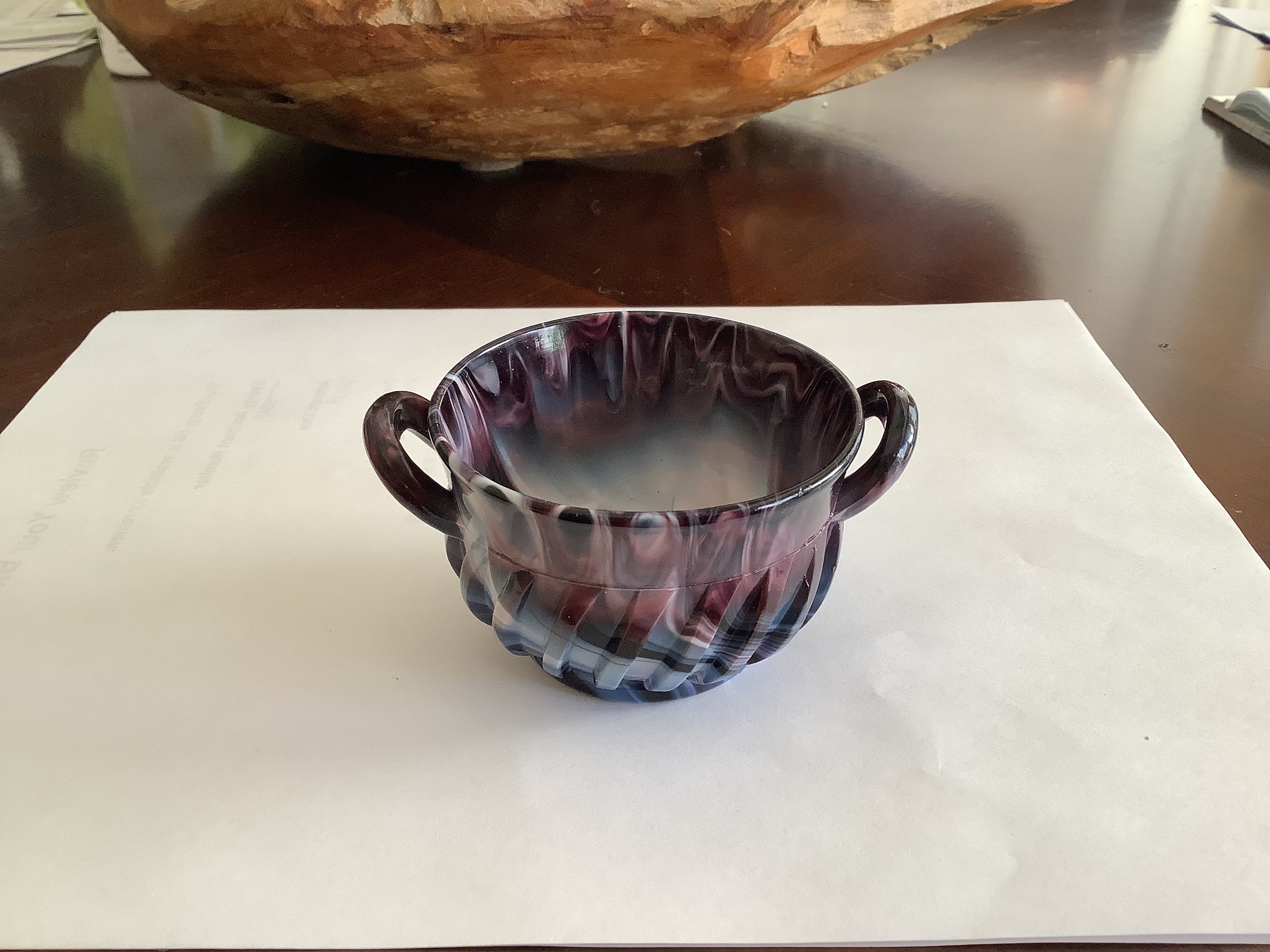 Purple Slag by Sowerby Fancy Miniature Planter Master Salt Cellar Dip ...