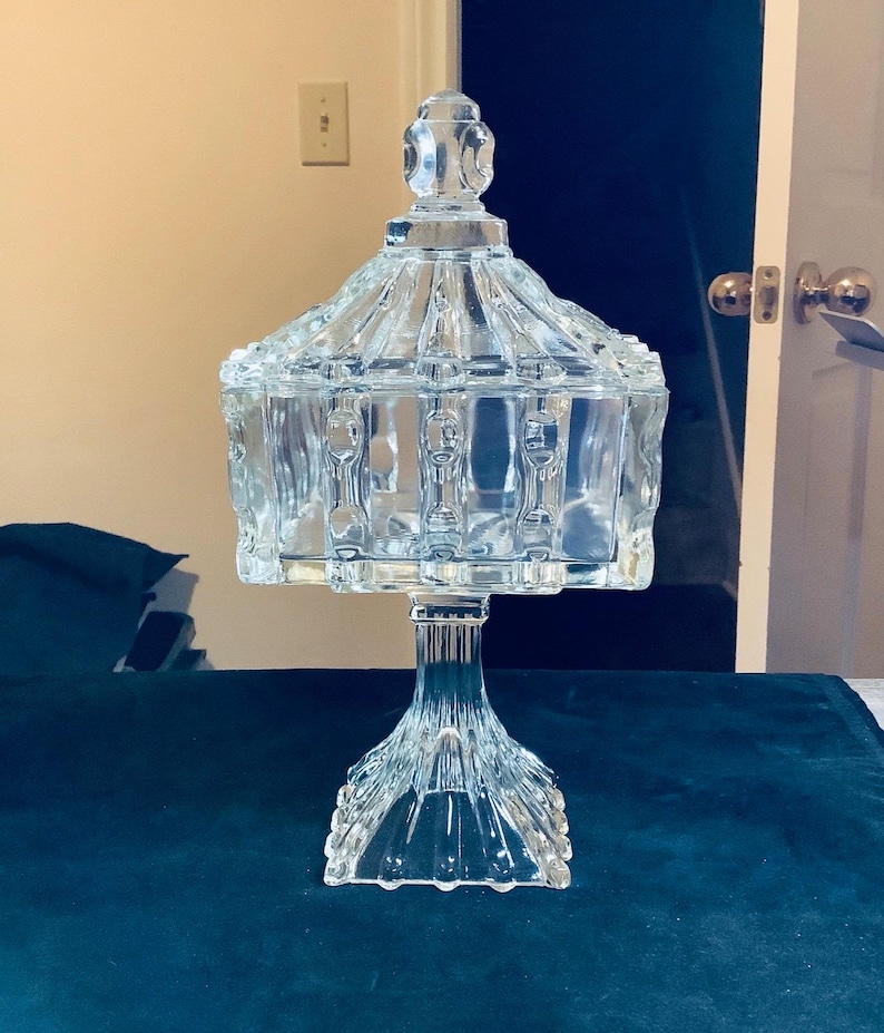 Broken Column, Irish Column, Notched Rib by US Glass 10 1/4 Covered ...