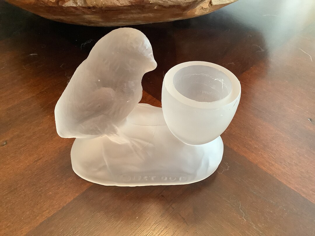 Satin Glass Figural Chick With Egg Salt Master Centennial Exposition ...