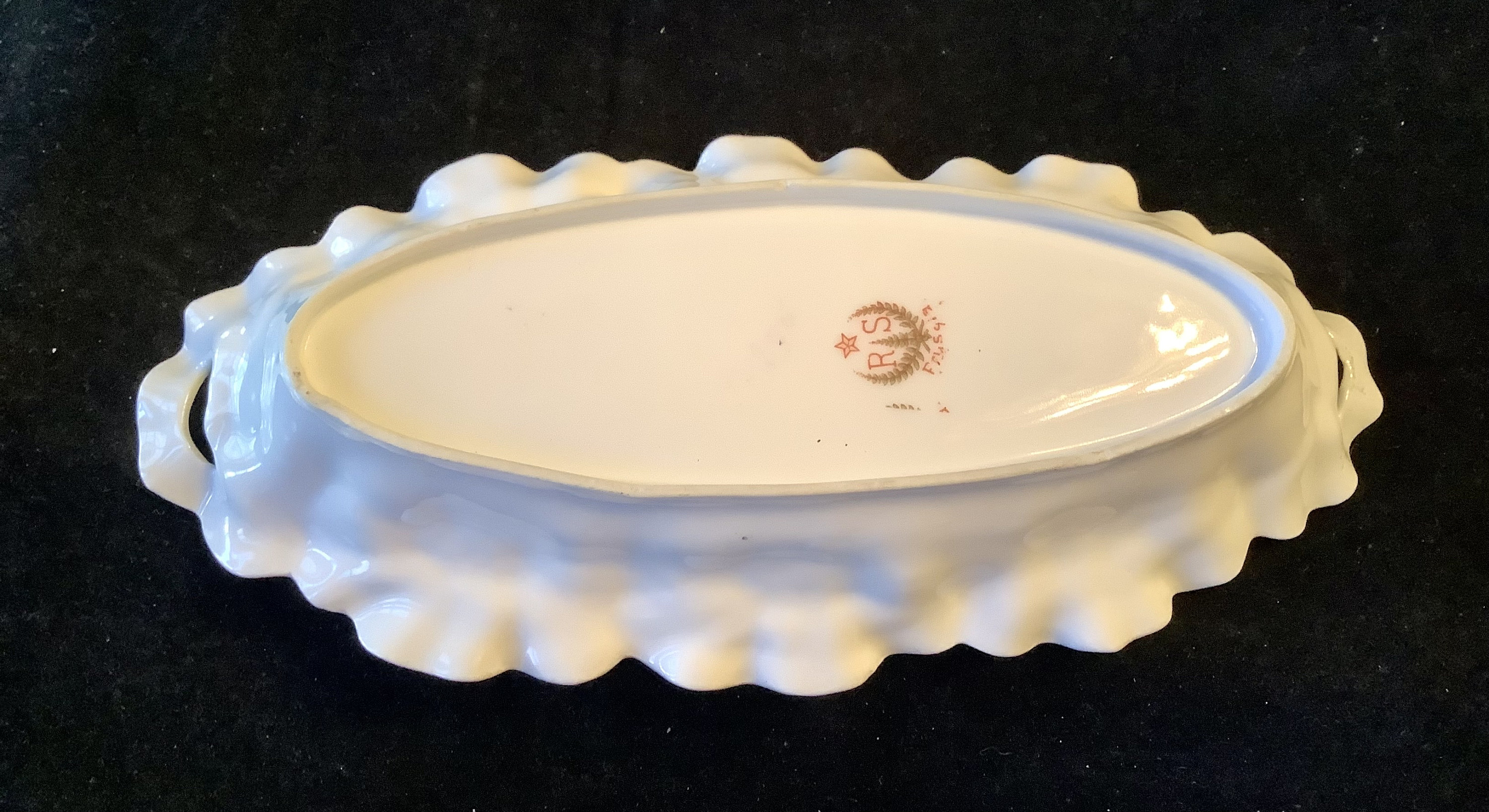 RS Prussia Small Handled Wild Rose Decoration Relish Bowl Sunflower ...