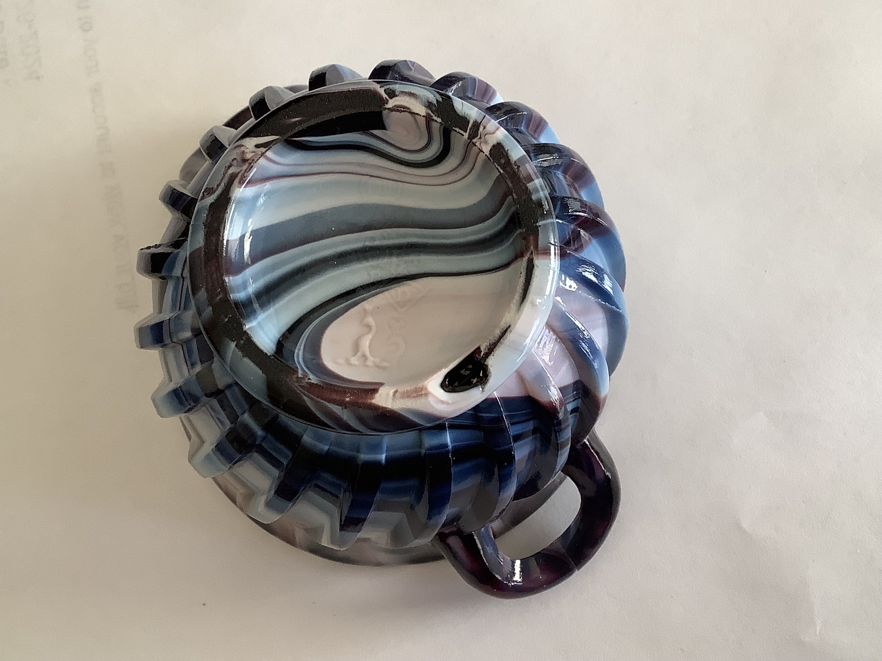 Purple Slag by Sowerby Fancy Miniature Planter Master Salt Cellar Dip ...