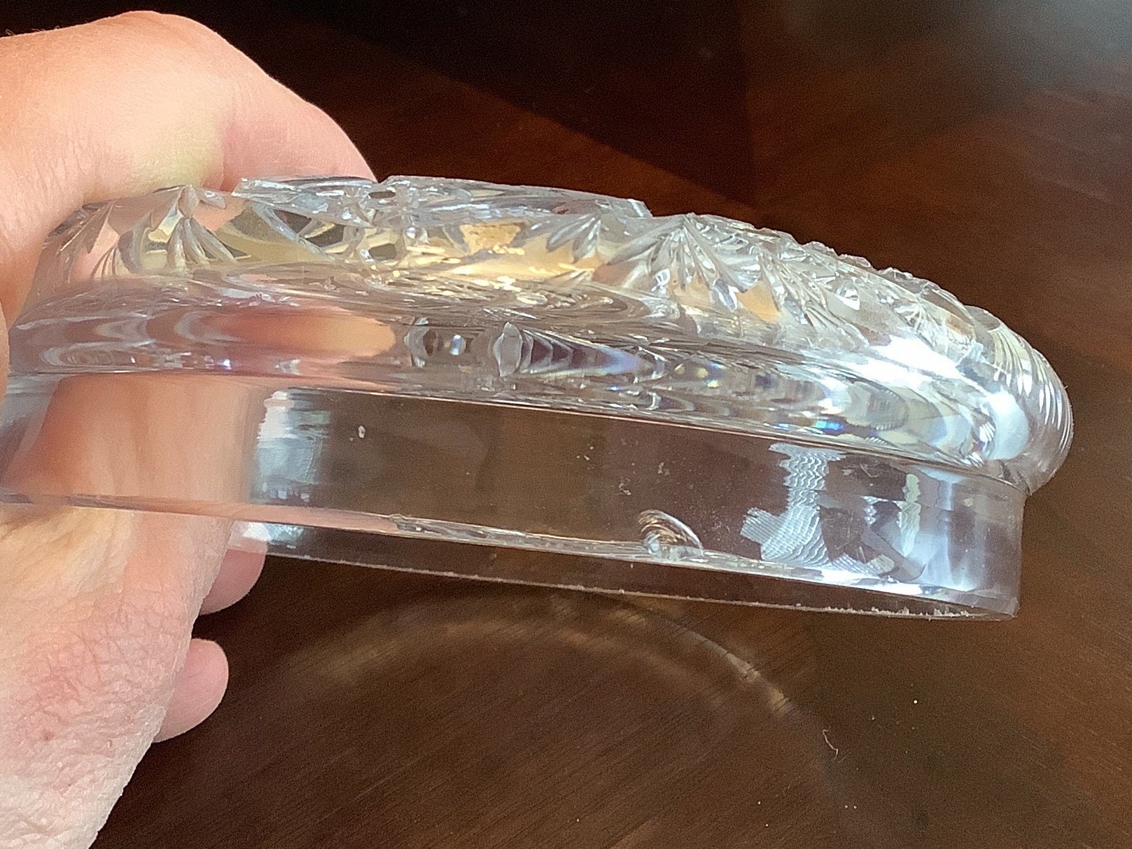 American Brilliant Cut Glass Dresser Powder Box Jar Gorgeous Pattern ...