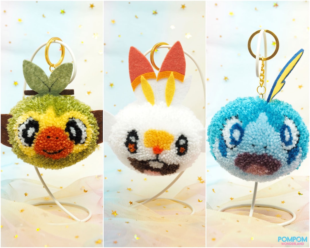 Pompom Pokemon Gen 8 Starters - Scorbunny - Grookey - Sobble - Pokemon ...