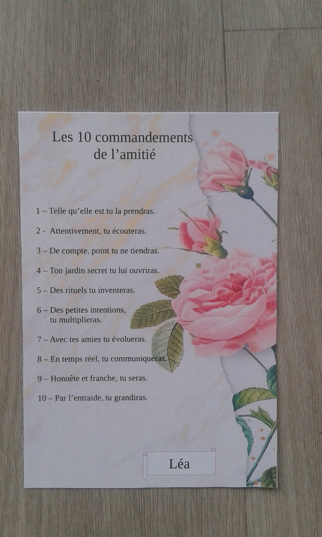 "10 Commandments of Friendship" Map, Pink, Customizable - Etsy Canada