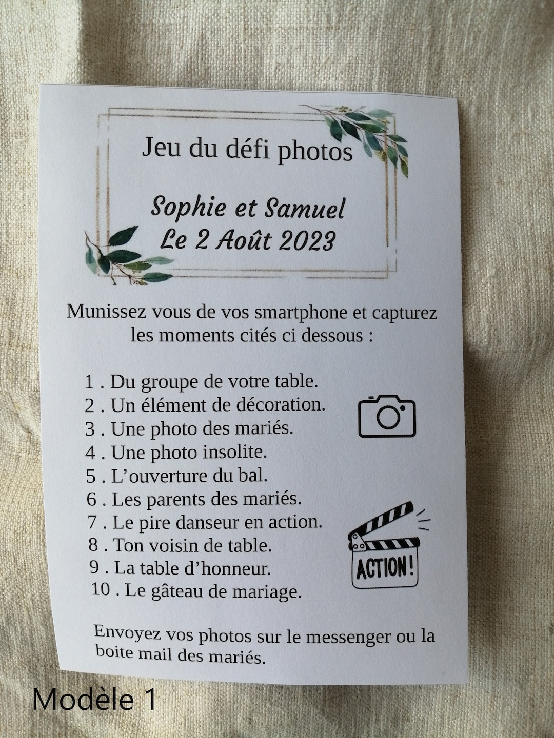 Jeu du "défi photos", personnalisable, 8 modèles au choix - Etsy France