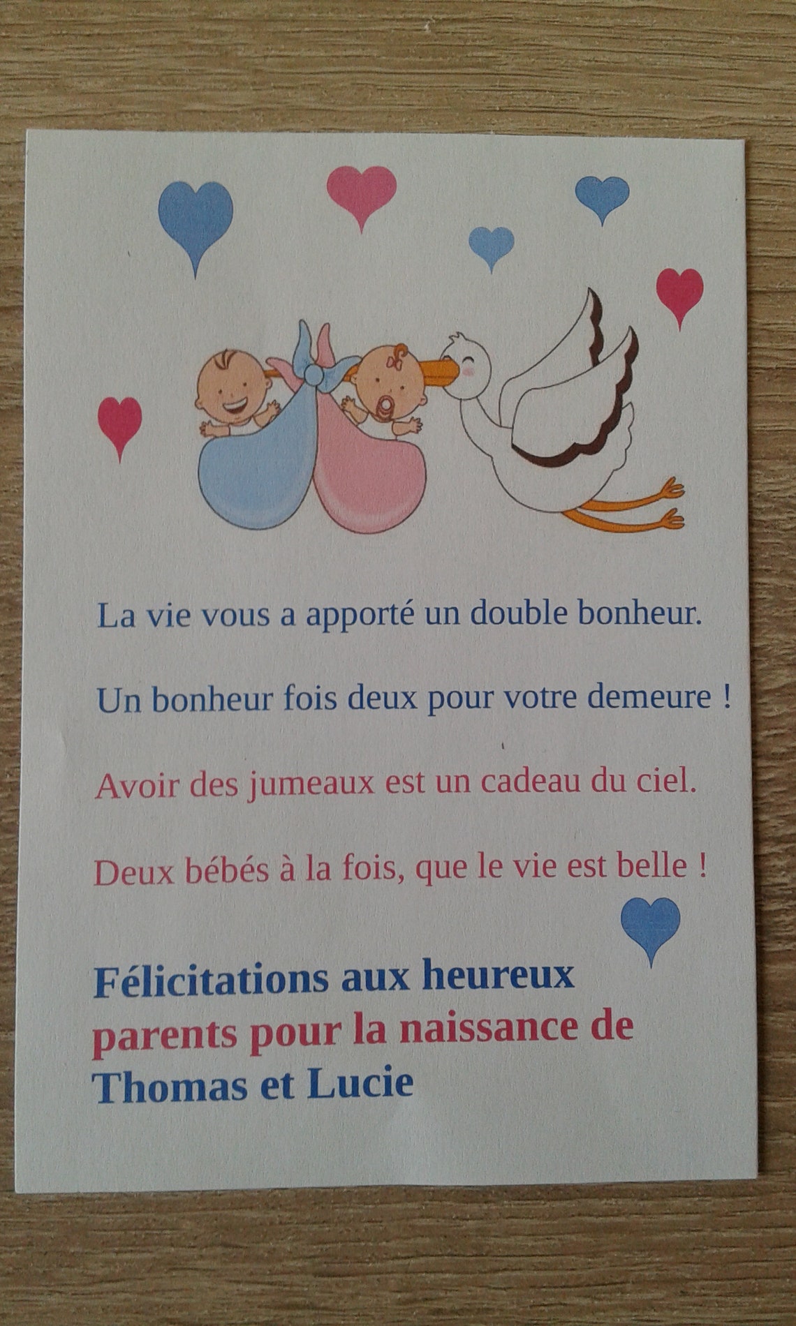 Carte félicitations de naissance pour jumeaux : filles | Etsy