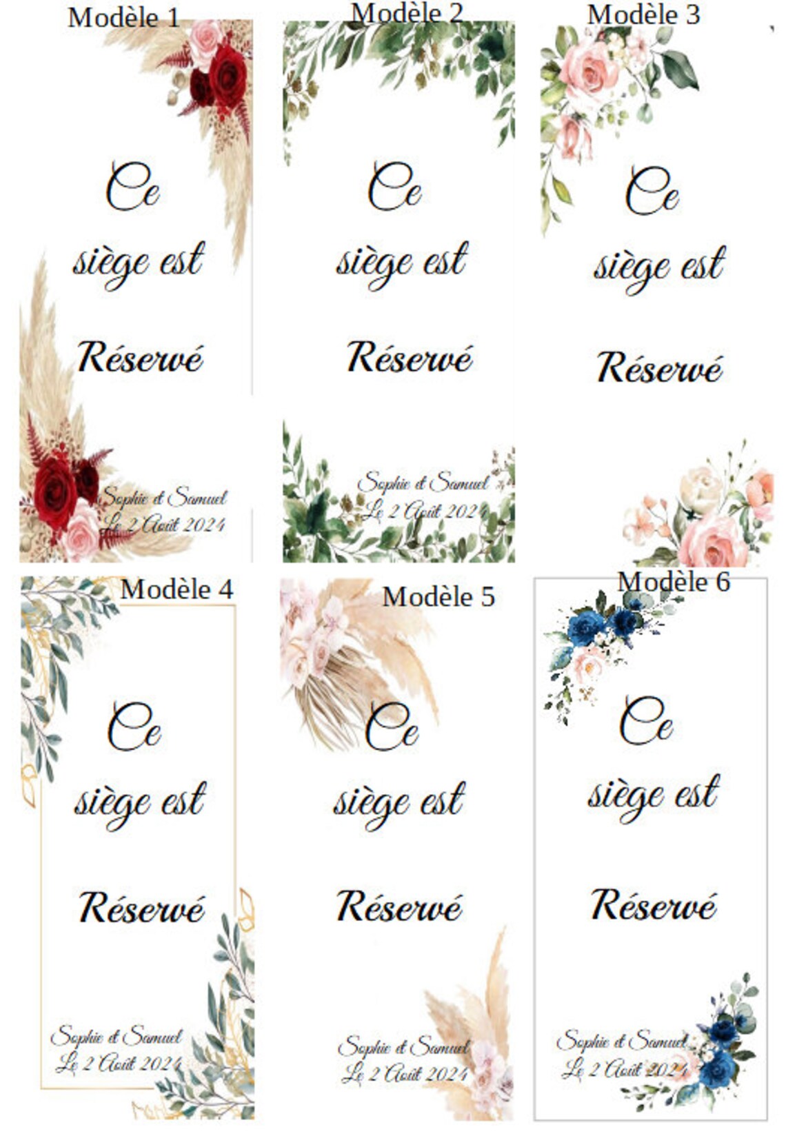 Wedding Seat or Row Reservation Label, Customizable - Etsy