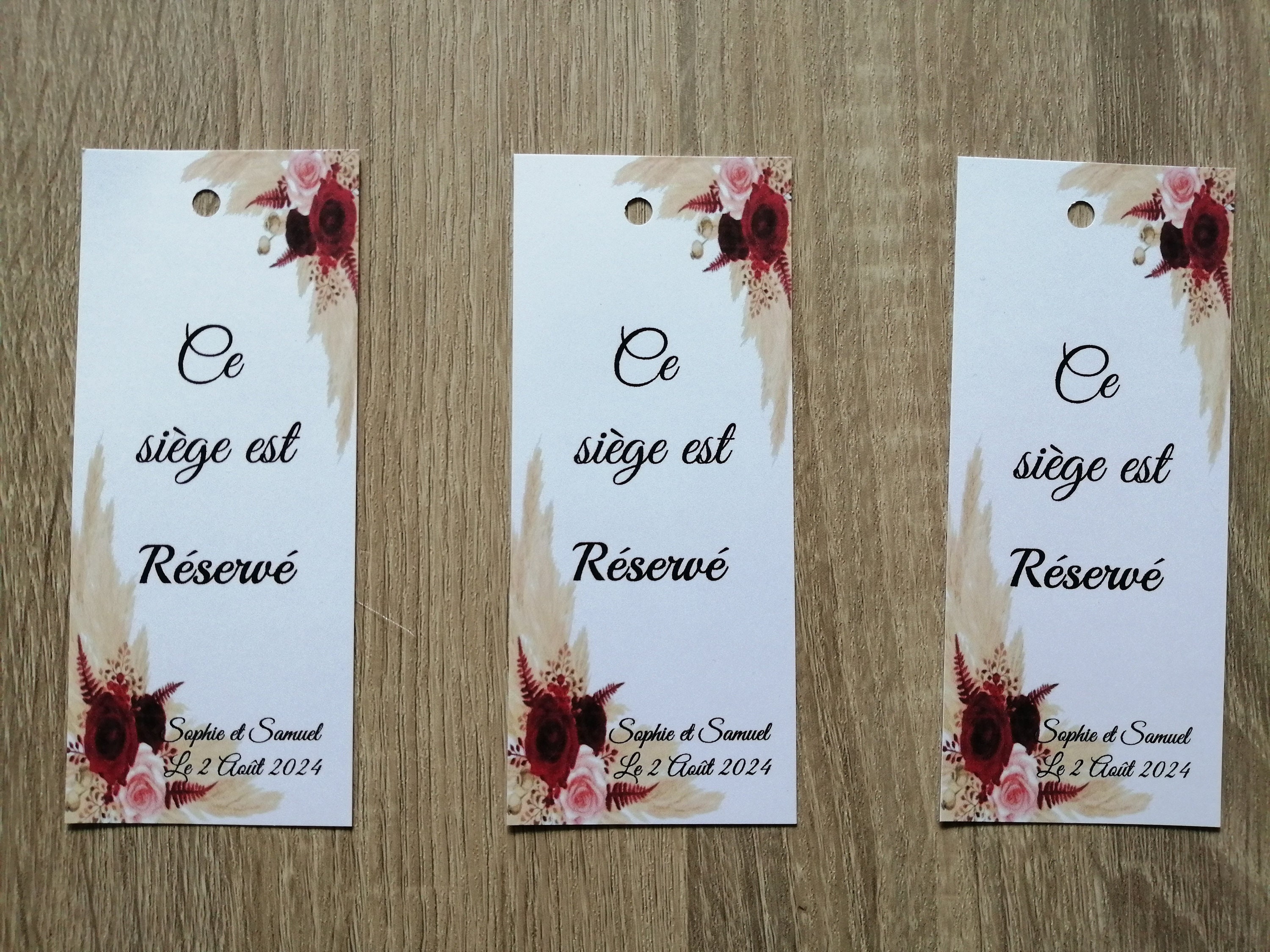 Wedding Seat or Row Reservation Label, Customizable - Etsy