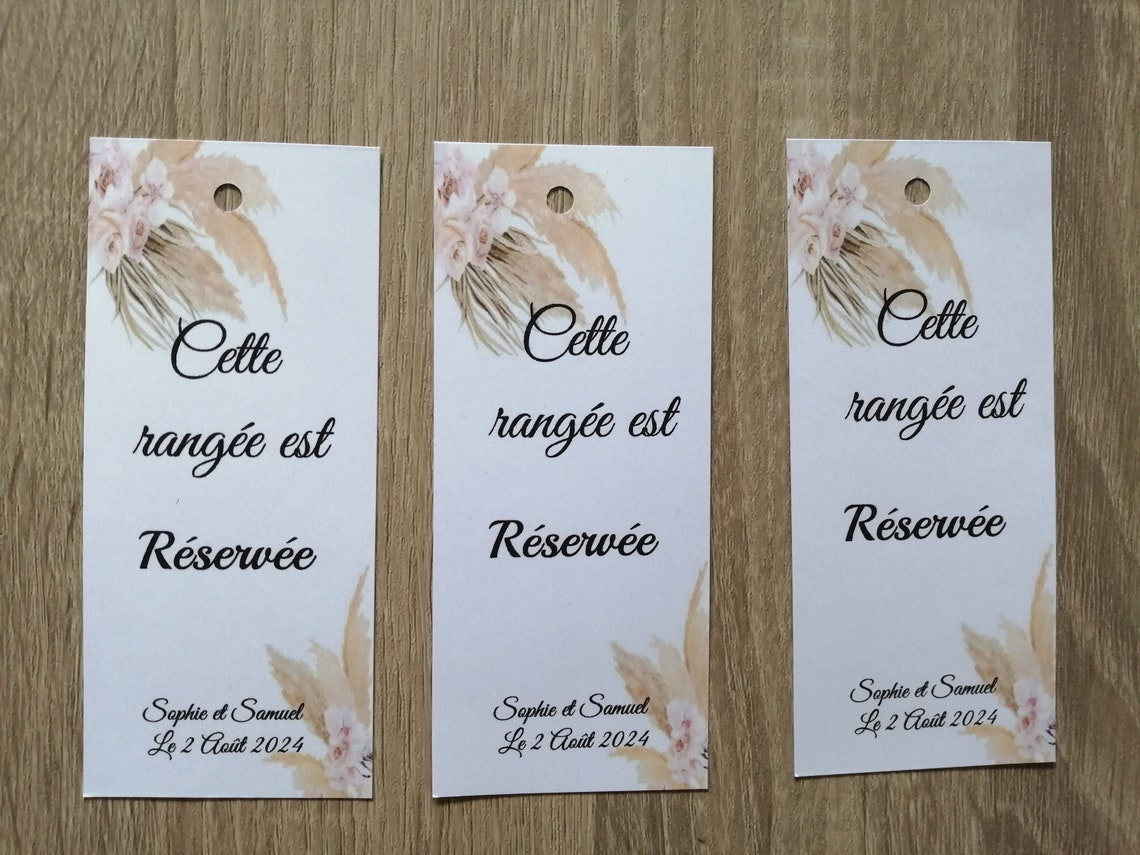 Wedding Seat or Row Reservation Label, Customizable - Etsy