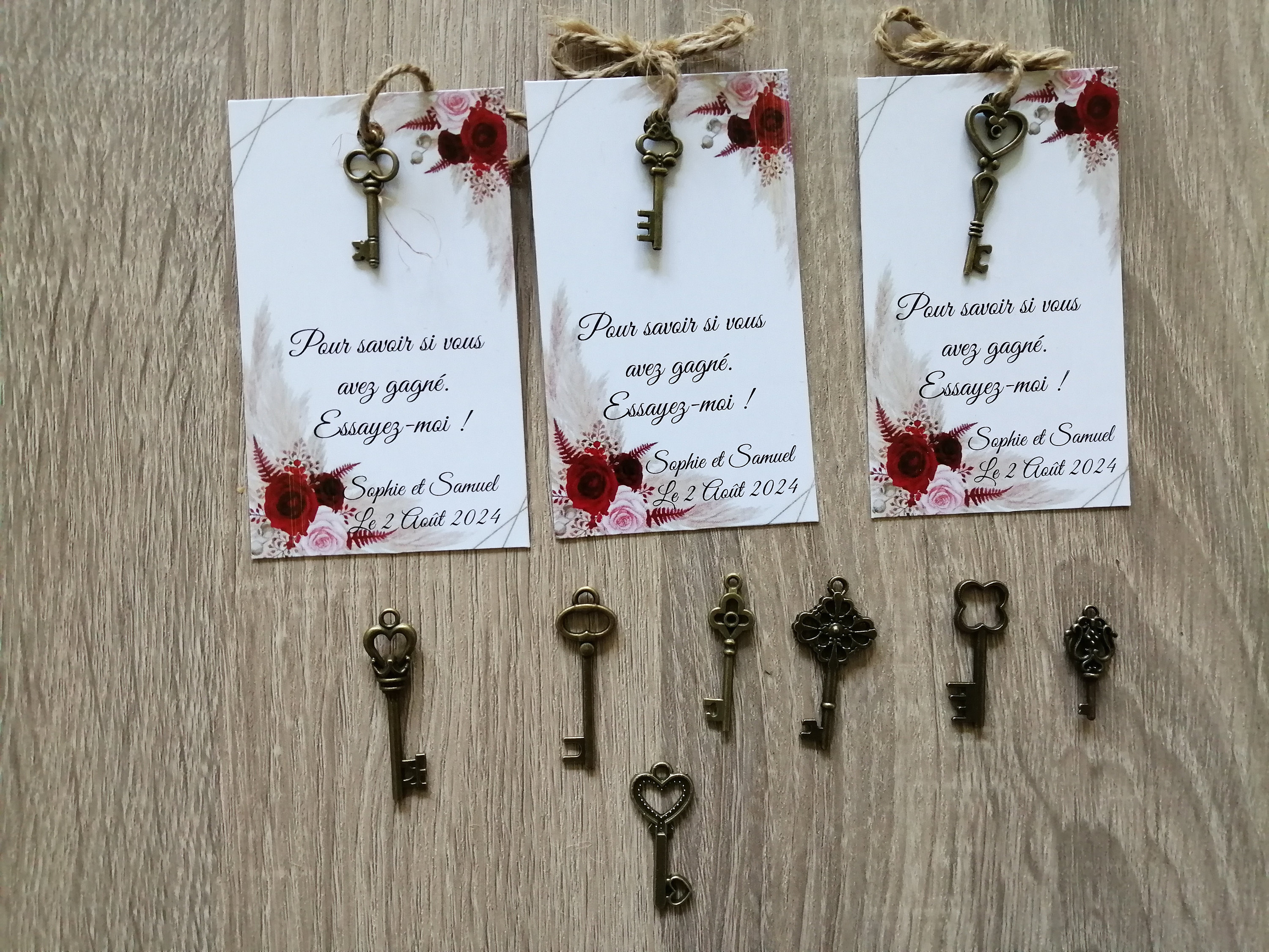 Set of 20 Additional Keys With Their Cards, for the Padlock Game for ...