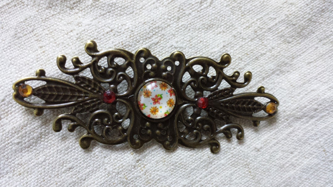 Brooch print and Floral Cabochon - Etsy UK