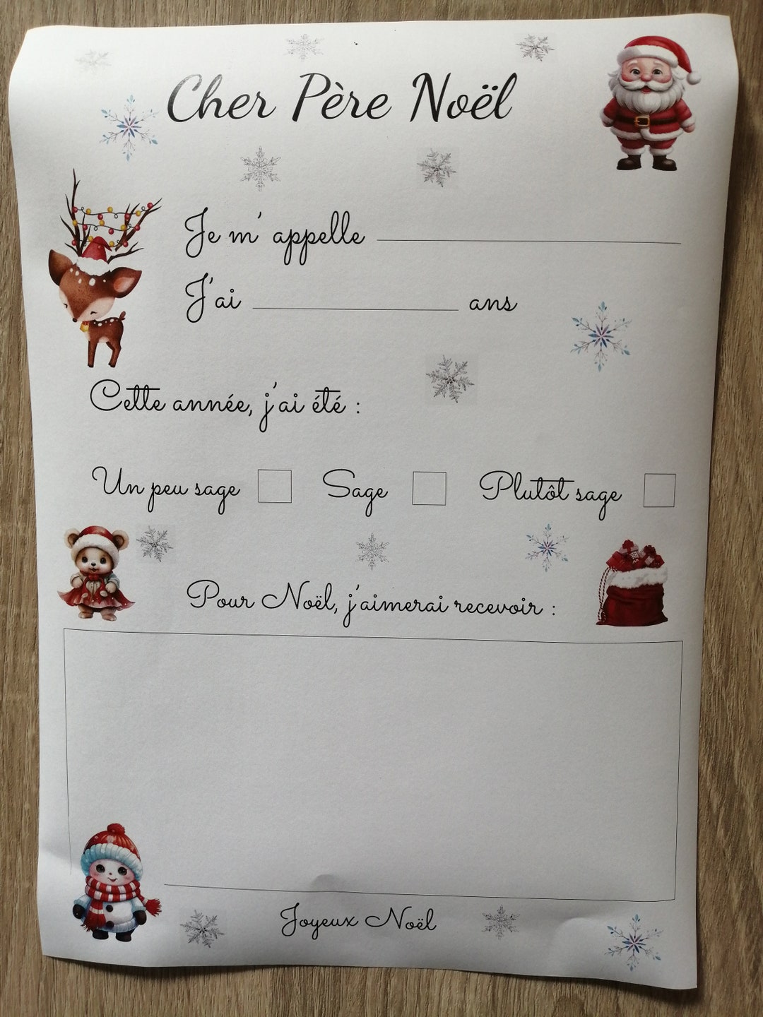 Letter to Santa Claus, Template for Little Girl, Downloadable - Etsy