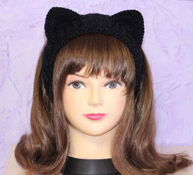 Cat Head Band Cat Ears Headband Crochet Head Band Cat Ears Etsy